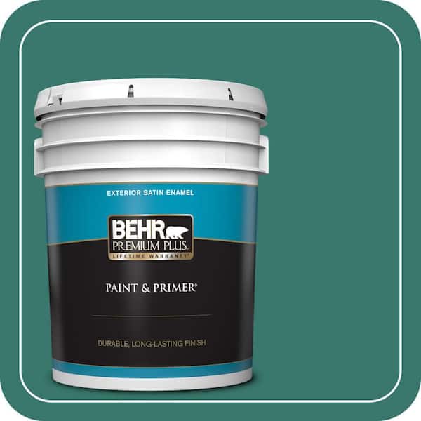 BEHR PREMIUM PLUS 5 gal. #490D-7 Greensleeves Satin Enamel Exterior ...