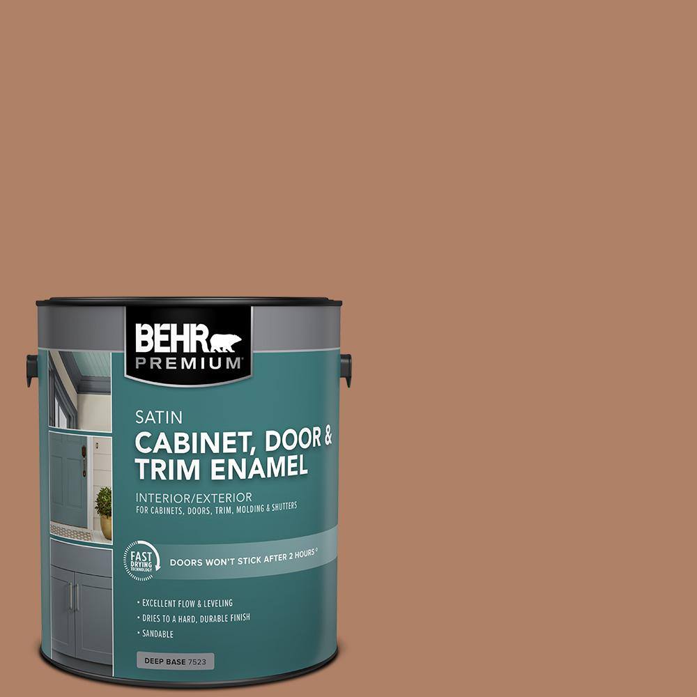 BEHR PREMIUM 1 gal. #S210-5 Cider Spice Satin Enamel Interior/Exterior ...