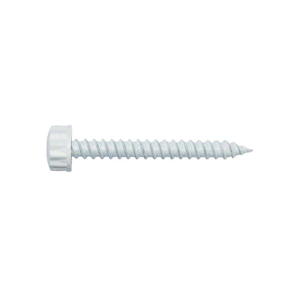Nylo-Tec #12 x 2 in. Nylon White Bi-Hex Head Sheet Metal Screw (50 per ...