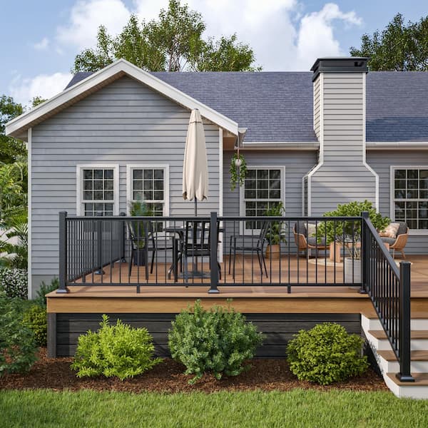 Aria Railing 36 in. x 69.43 in. Black Powder Coated Aluminum ...