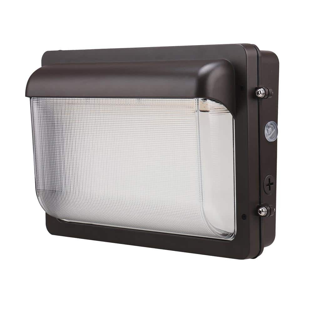 ETI LIGHTING 400-Watt Equivalent Modern Slim Integrated LED Bronze Wall ...