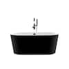 KINWELL 59 in. H Acrylic Flatbottom Non-Whirlpool Bathtub in Black UCKF ...