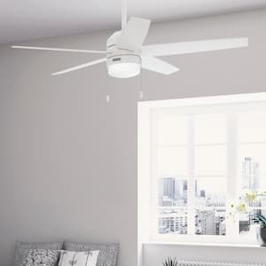 Hunter Bardot 44 in. Indoor Fresh White Ceiling Fan with Light Kit ...