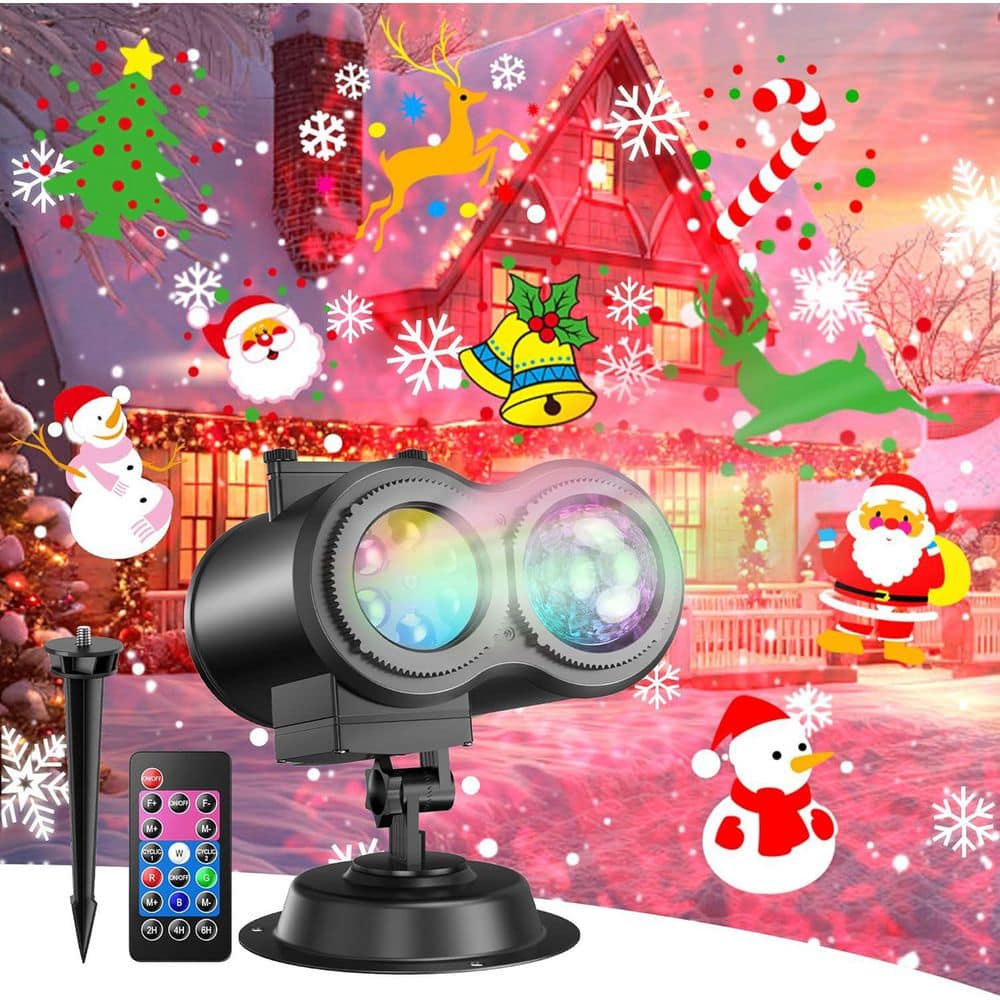 Justincity 2-in-1 LED Christmas Projector Light with Remote, 4-Large ...