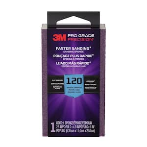 3M Pro Grade Precision 2.5 in. x 4.5 in. x 1 in. 320 Grit Faster ...