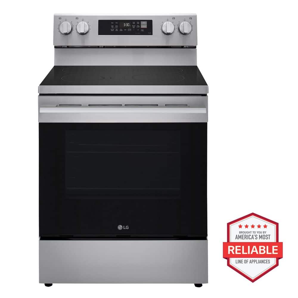 LG 30 in. 6.3 cu. ft. Smart Wi-Fi Enabled Fan Convection Electric Range ...