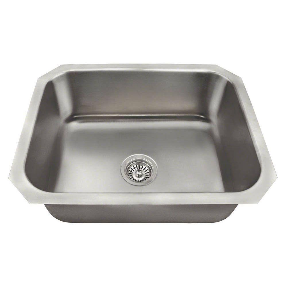 Polaris Sinks Undermount Stainless Steel 23-1/2 in. Single Bowl Kitchen ...