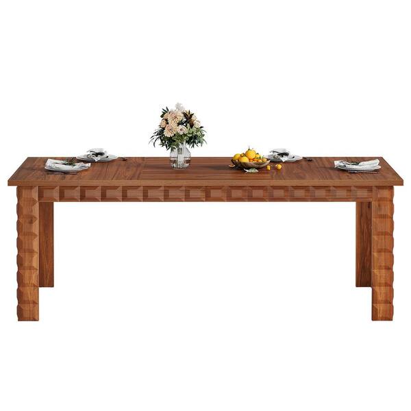 TRIBESIGNS WAY TO ORIGIN Halseey Rectangle Brown Wood 70.8 in. 4 Legs ... TRIBESIGNS WAY TO ORIGIN Halseey Rectangle Brown Wood 70.8 in. 4 Legs ...