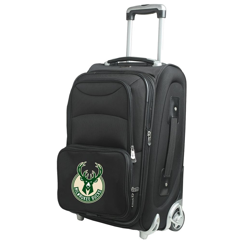 Denco NBA Milwaukee Bucks 21 in. Black Carry-On Rolling Softside ...