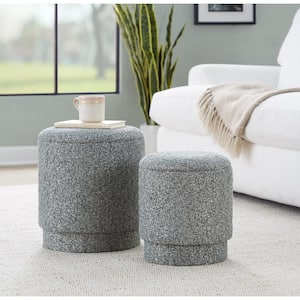 LumiSource Marla Upholstered Light Brown Fabric Ottoman Set OT2 ...