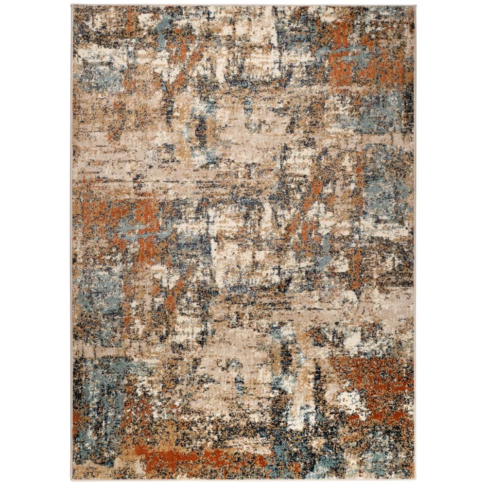 Amer Rugs Allure 8 ft. X 10 ft. Orange Abstract Area Rug ALU117999 ...
