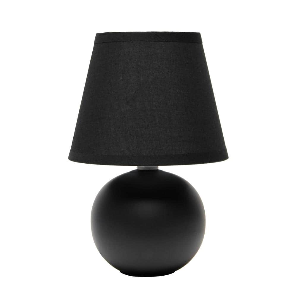 Creekwood home 8.66 in. Black Traditional Petite Ceramic Orb Base ...