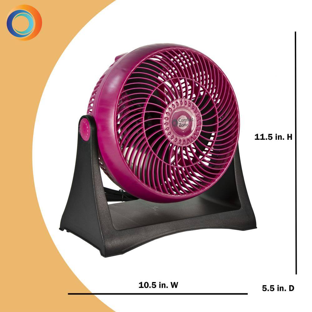 Buy 8 in. 3-Speed Turbo Desk Fan with Adjustable Head in Berry Online ...