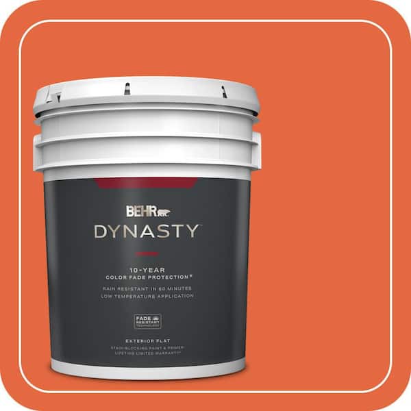 BEHR DYNASTY 5 gal. #P190-6 Emergency Zone Flat Exterior Stain-Blocking ...