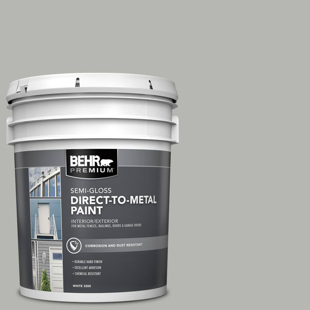 BEHR PREMIUM 5 gal. #HDC-MD-26 Sonic Silver Semi-Gloss Direct to Metal ...