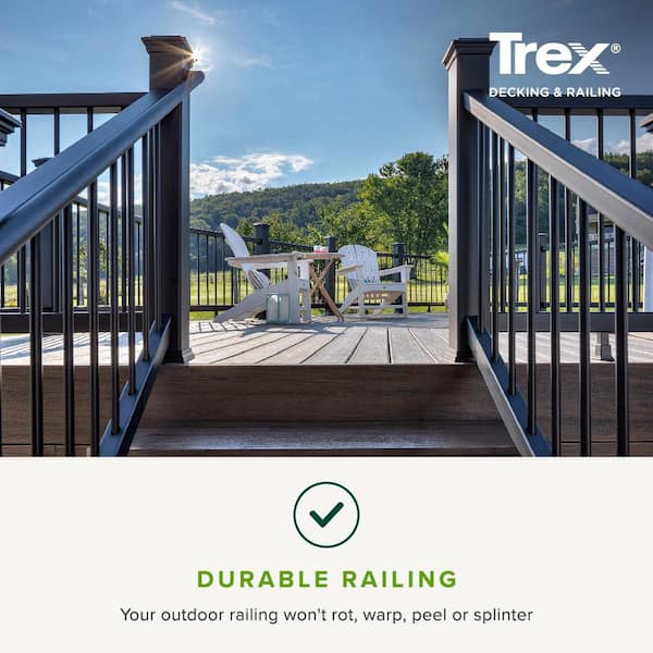 Trex Enhance 6 ft. x 36 in. Charcoal Black Composite Rail with Black ...