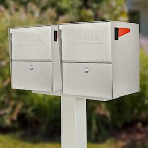 Mail Boss Package Master X2 Locking Post Mount Mailbox Combo Kit ...