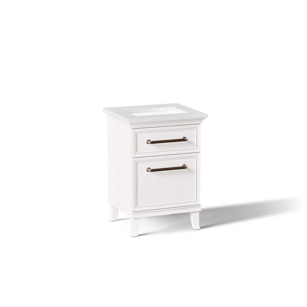 KOHLER Artifacts 24 in. Freestanding Linen White Bath Vanity with White ...