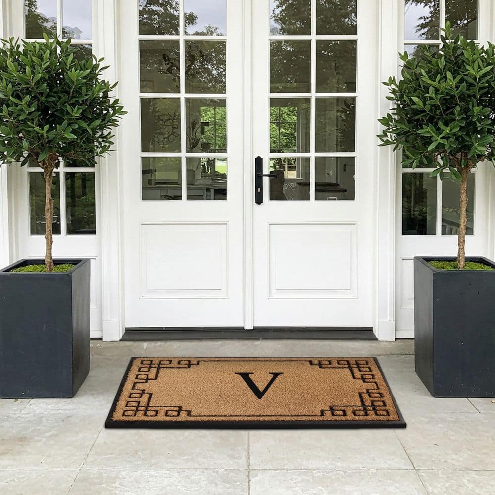 A1HC Natural Coir & Rubber Doormat, Black/Beige, 30 in. x 48 in., Thick ...