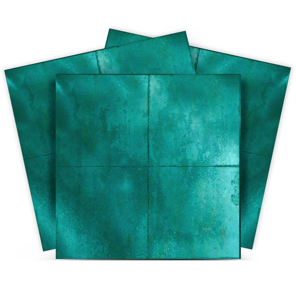 MI ALMA Turquoise R54 5 in. x 5 in. Vinyl Peel and Stick Tile (24 Tiles ...