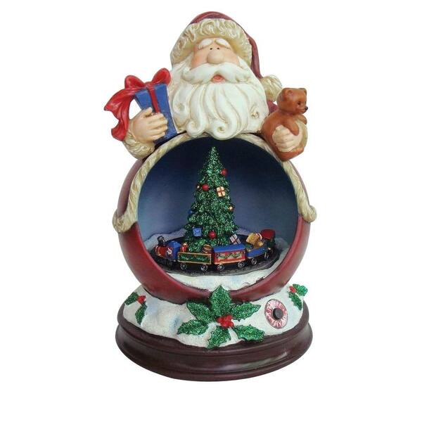 Home Accents Holiday 8.5 in. LED Santa with Animated Scene NM X12240AA ...