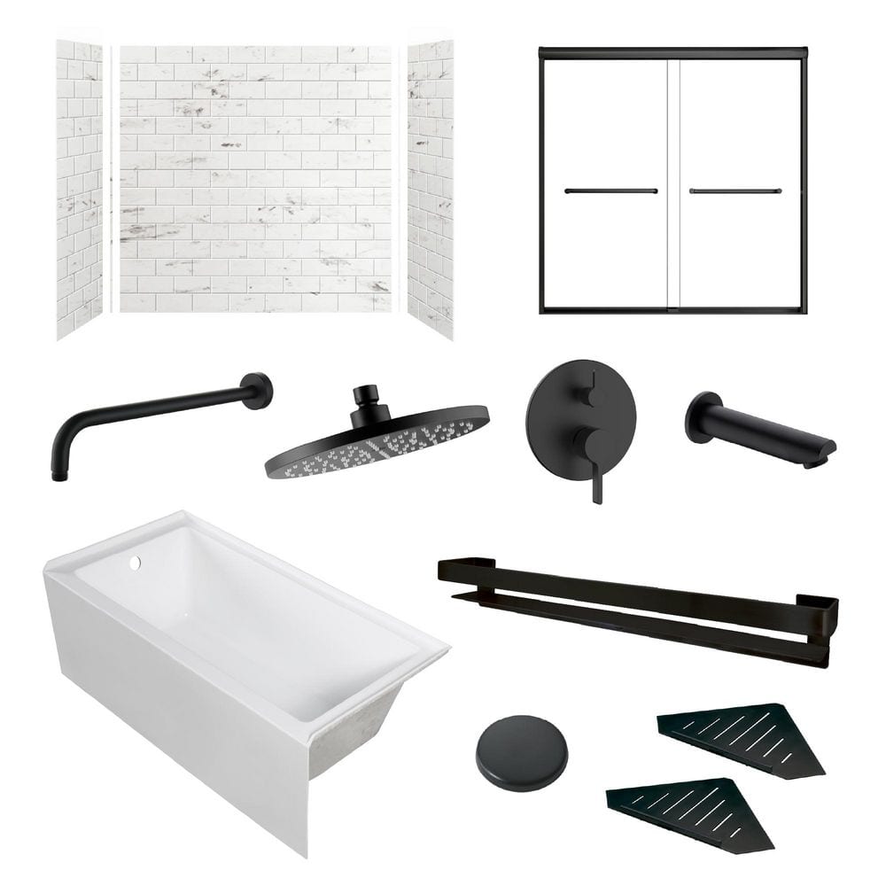 Transolid Saramar 60-in L x 36-in W x 60-in H Tub/Shower Combo Unit ...