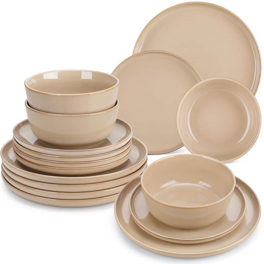 vancasso 18-Piece Brown Stoneware Dinnerware Set (Service for 6) Dining ...