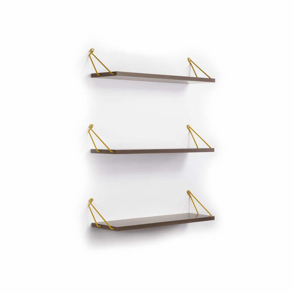 Flynama 24 in. W x 5 in. H x 7 in. D Floating Wood Rectangular Shelf 3 ...