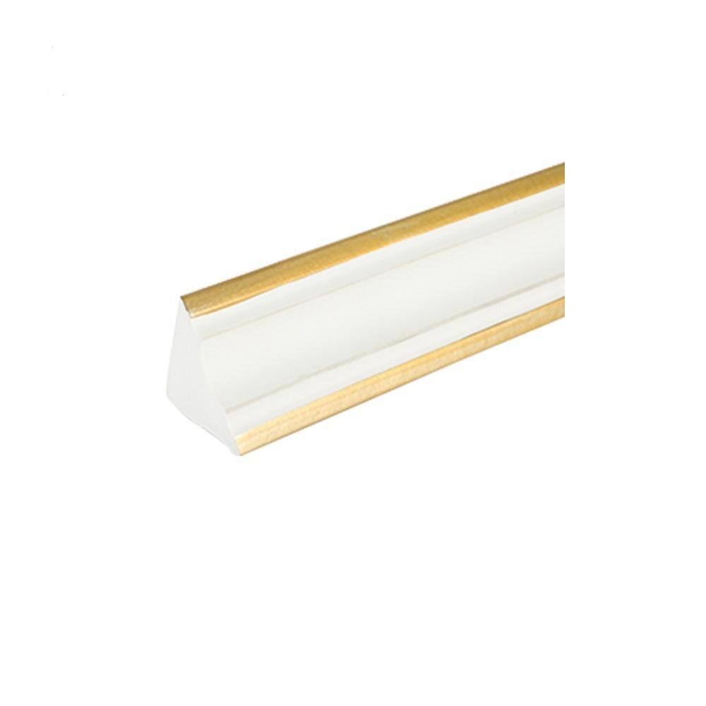 Wellco 2 in. x 2 in. x 196 in. Creamy White With Gold Peel and Stick ...
