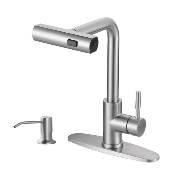 ALEASHA Brushed Nickel 3-Mode 13.5 in. H 360° swivel Pull-Out Sprayer ...