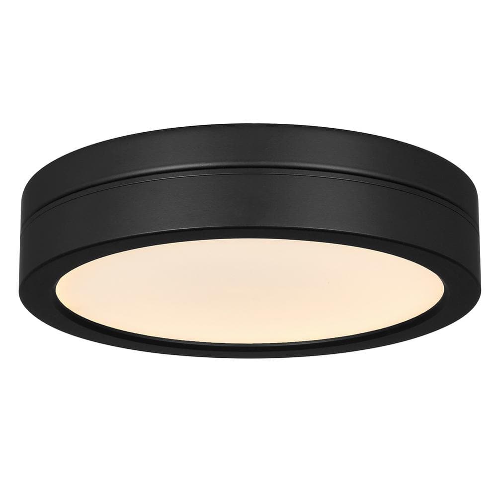 Hampton Bay Titan Matte Black White Color Changing Integrated LED ...