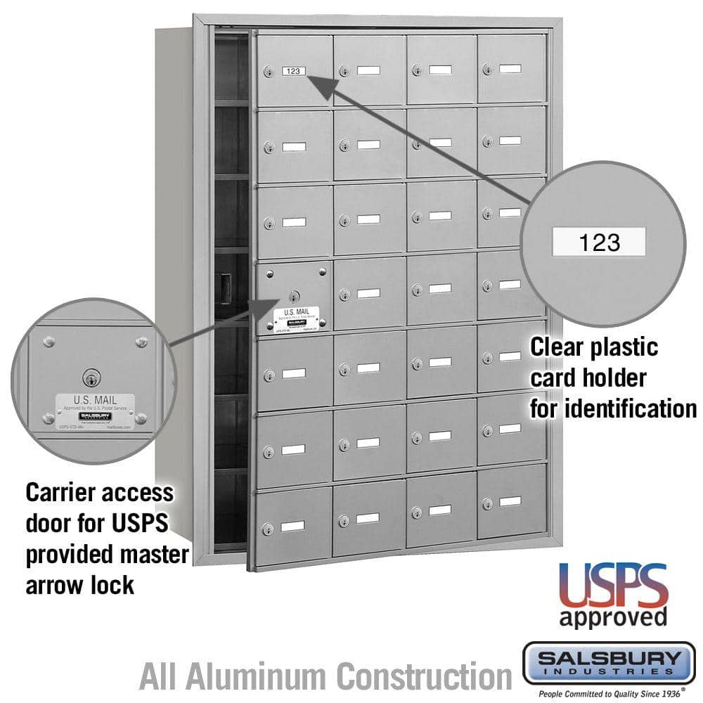 Salsbury Industries Aluminum USPS Access Front Loading 4B Plus ...