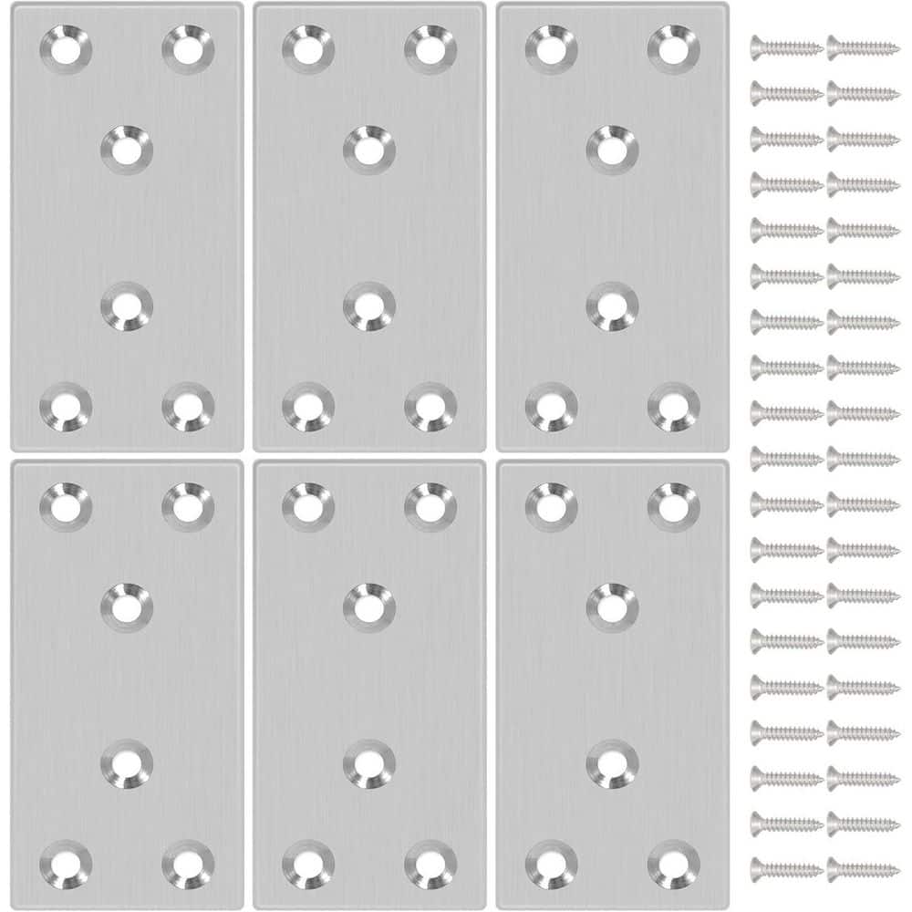 KIWDZFU 3.94'' x 1.97'' 1.8-Guage Stainless Steel Mending Plate Nail ...