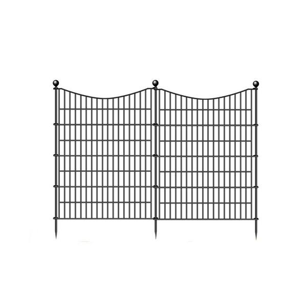 Justincity 23.6L x 40H Black Metal No Dig Fence Outdoor Decorative ...
