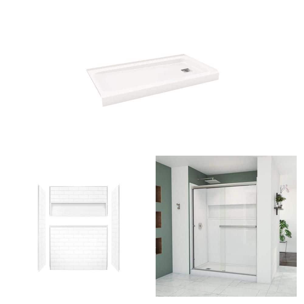 Bootz Industries Aloha 60 in. x 32 in. Shower Pan, NexTile 60 in. x 32 ...