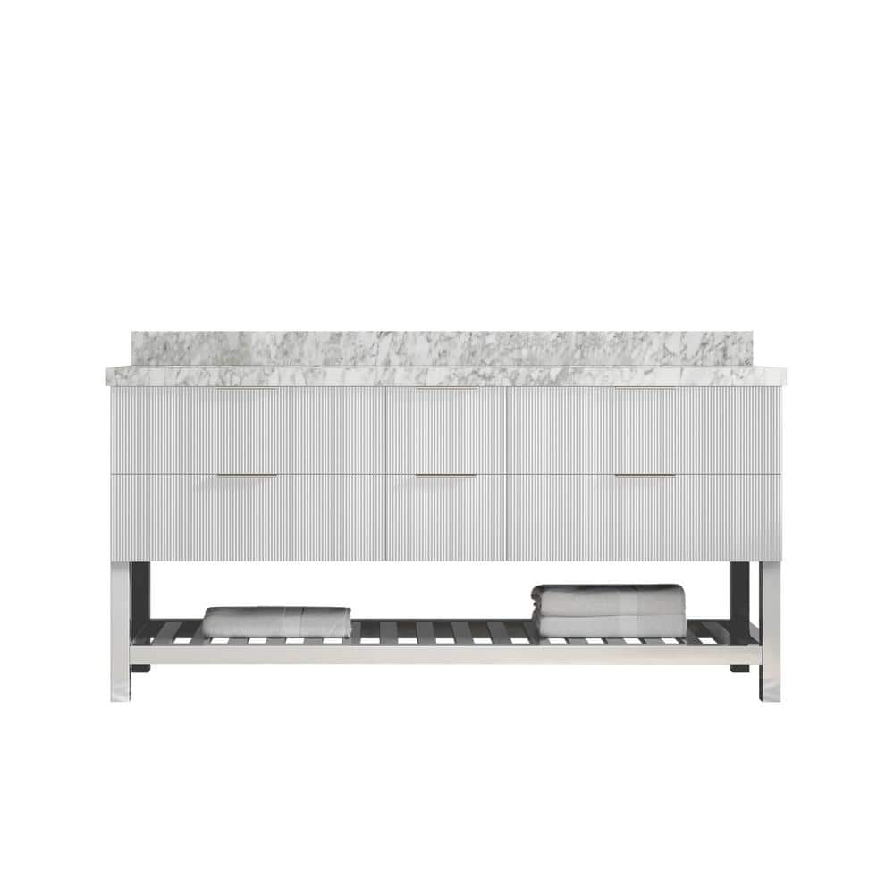 Willow Collections Catalina 72 in. Double Sink Freestanding Fine Grain ...
