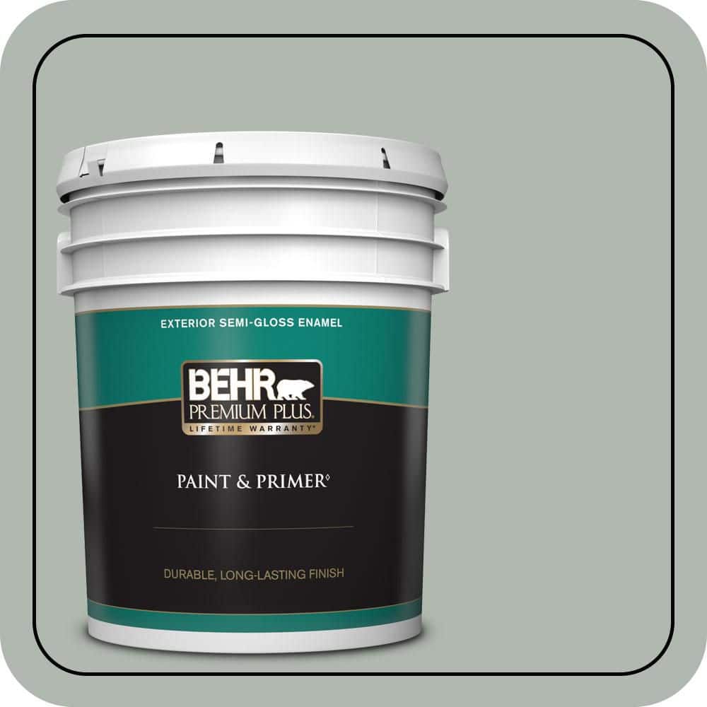 BEHR PREMIUM PLUS 5 gal. #PPU12-14 Verdigris Semi-Gloss Enamel Exterior ...