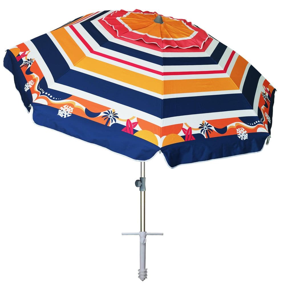 MOEPISY Umbrella diameter 7 ft. fiberglass Beach UPF 50+ Patio Umbrella ...