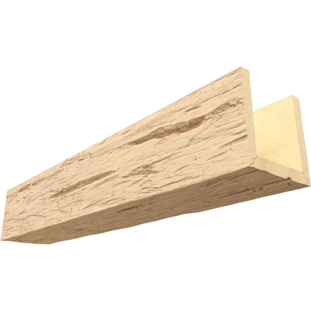 Ekena Millwork Endurathane 8 in. H x 4 in. W x 12 ft. L Hand Hewn ...