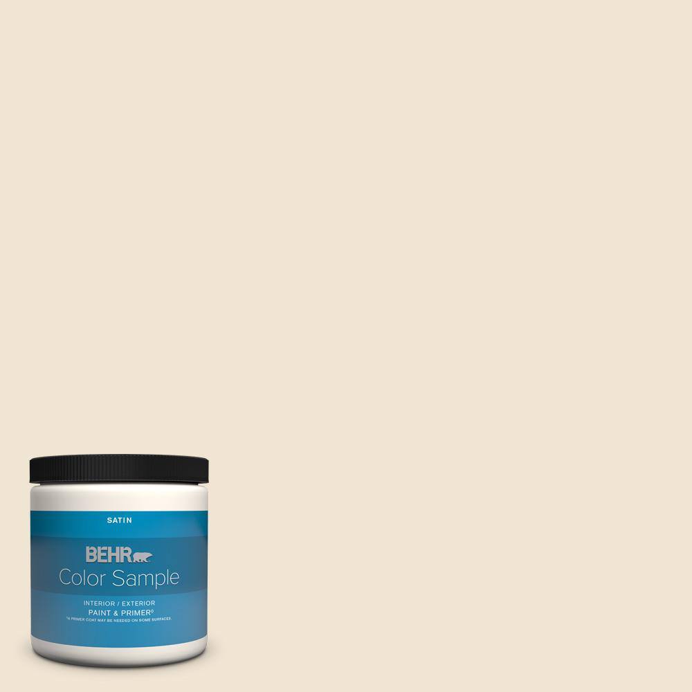 BEHR PREMIUM PLUS 8 oz. #N290-1 Original White Satin Enamel Interior ...