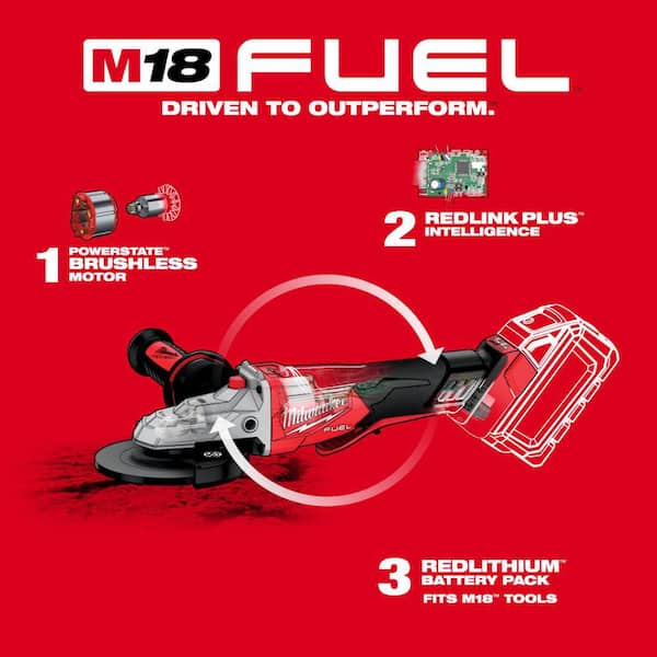 Milwaukee M18 FUEL 18V Lithium-Ion Brushless Cordless 5 in. Flathead ...