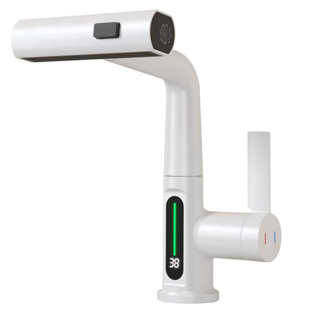 Fapully Single Handle Single Hole Pull-Out Lift LED Temperature Digital ...