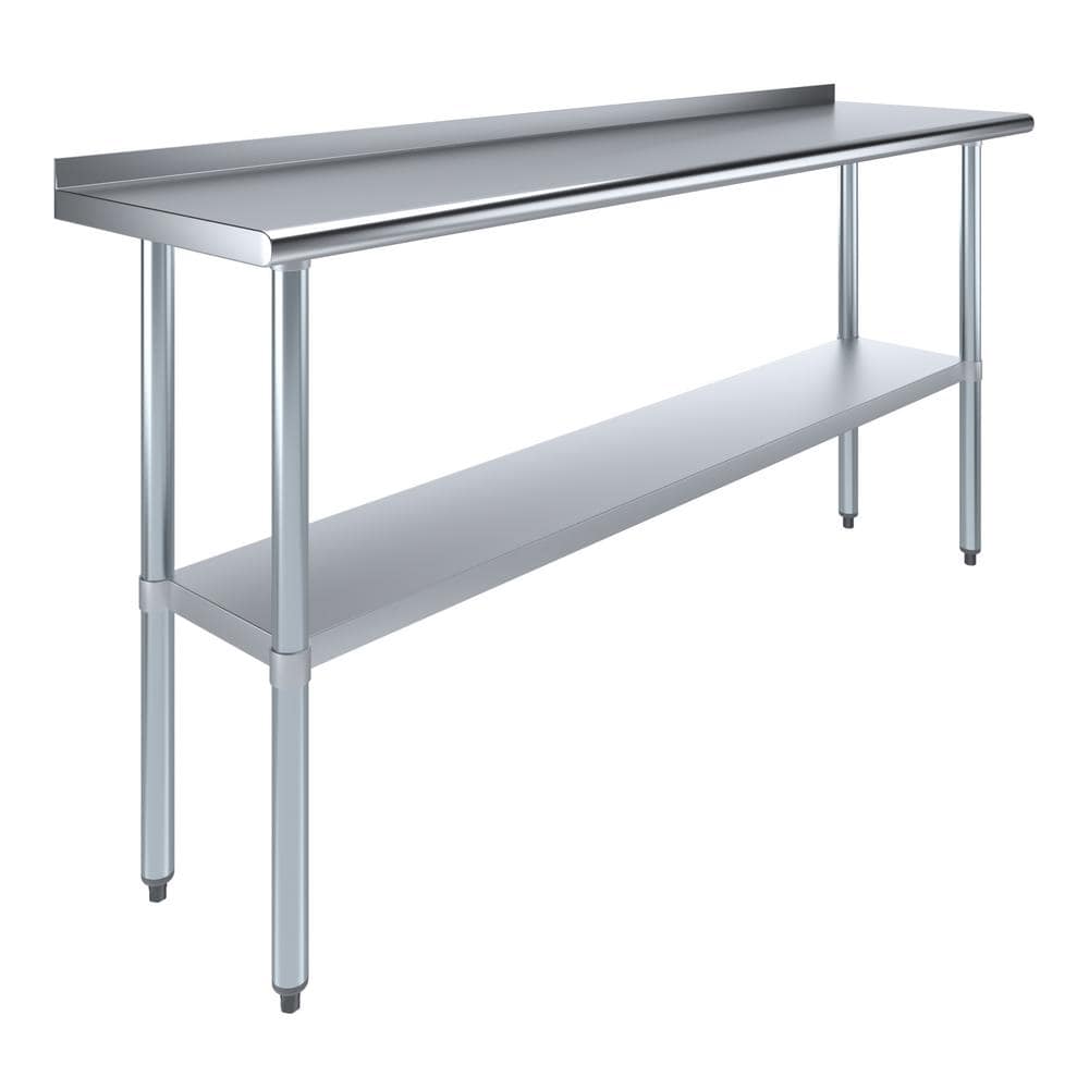 AMGOOD 18 in. x 72 in. Stainless Steel Work Table with 1.5 in ...