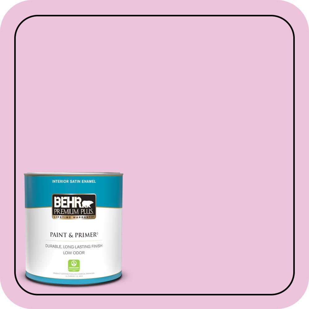 BEHR PREMIUM PLUS 1 qt. #680A-2 Sugar Sweet Satin Enamel Low Odor ...