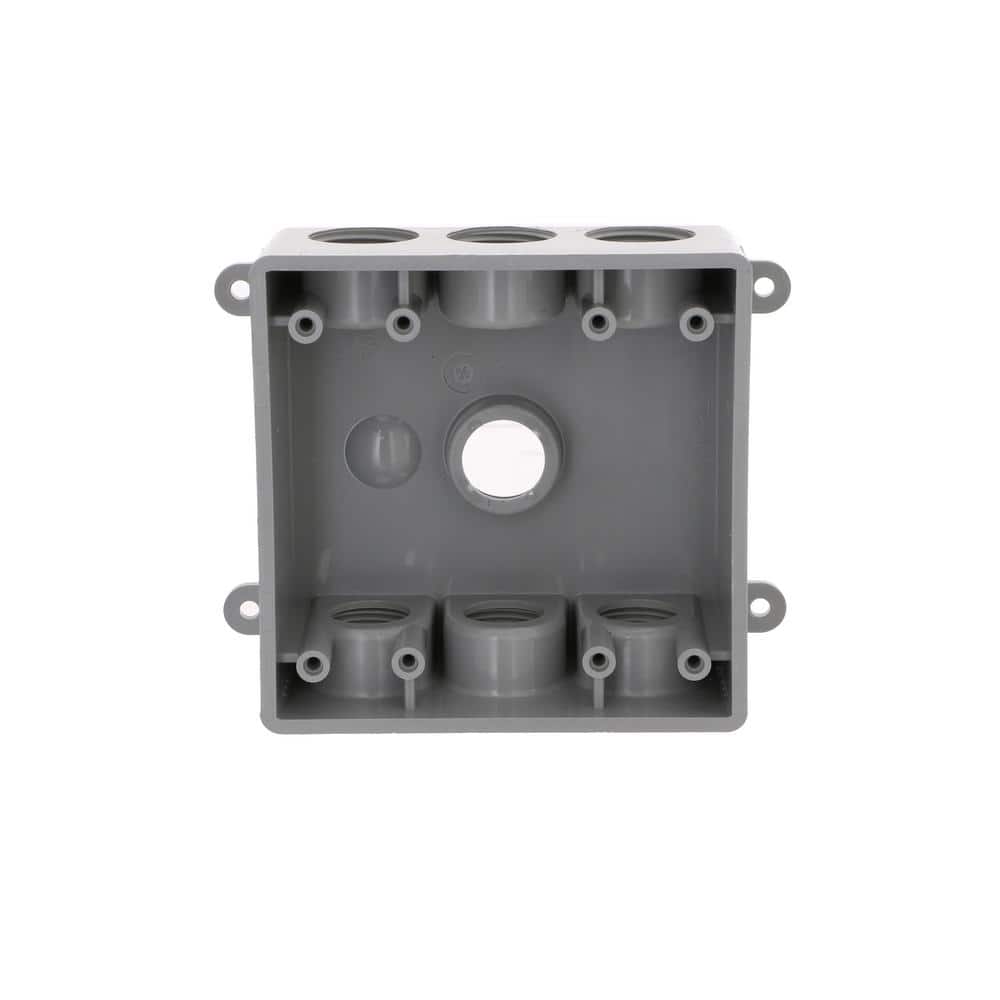 BELL N3R Nonmetal Gray 2-Gang Weatherproof Electrical Box, 7 Outlets at ...