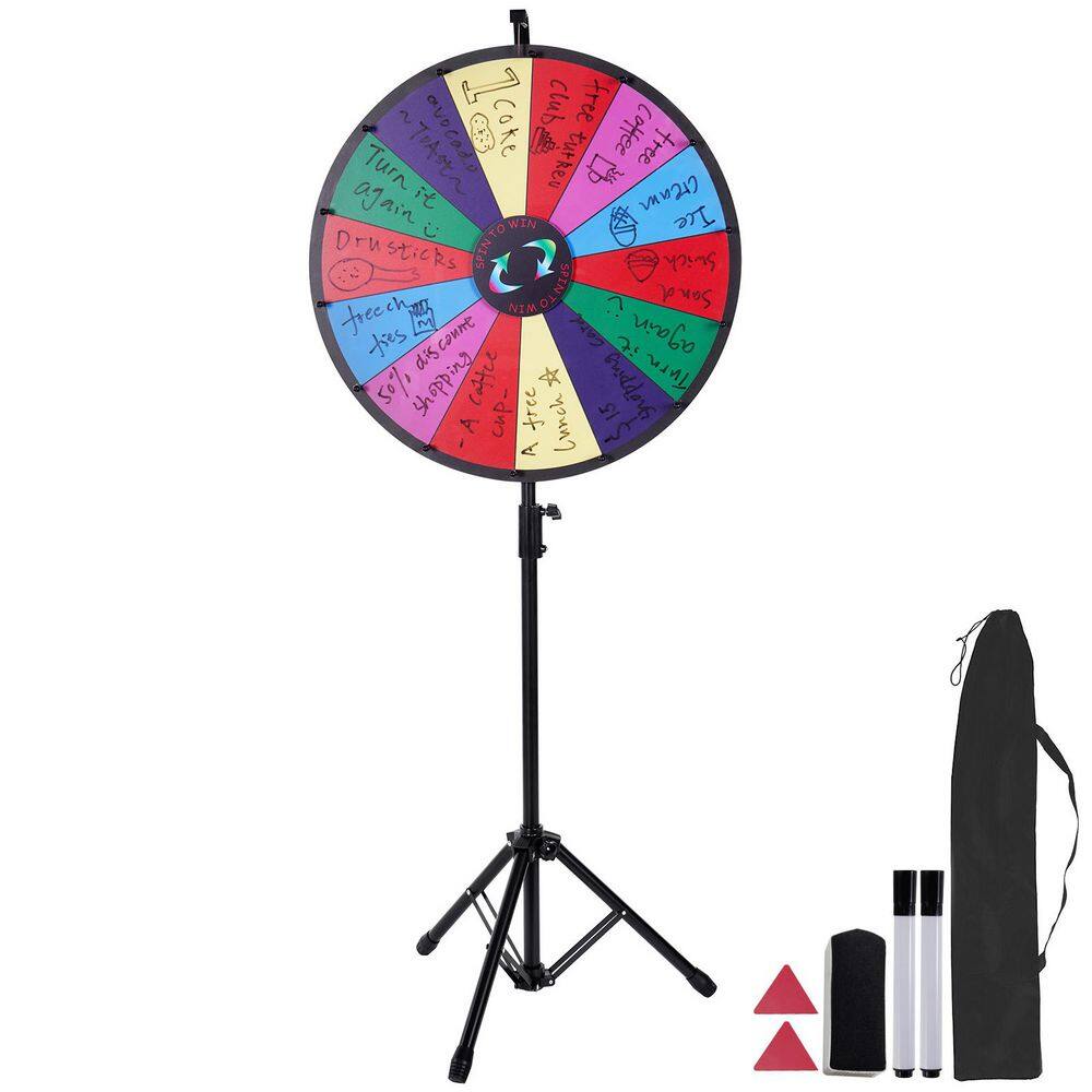 SKYSHALO 24 in. Spinning Prize Wheel, 14 Slots Spinning Wheel with ...