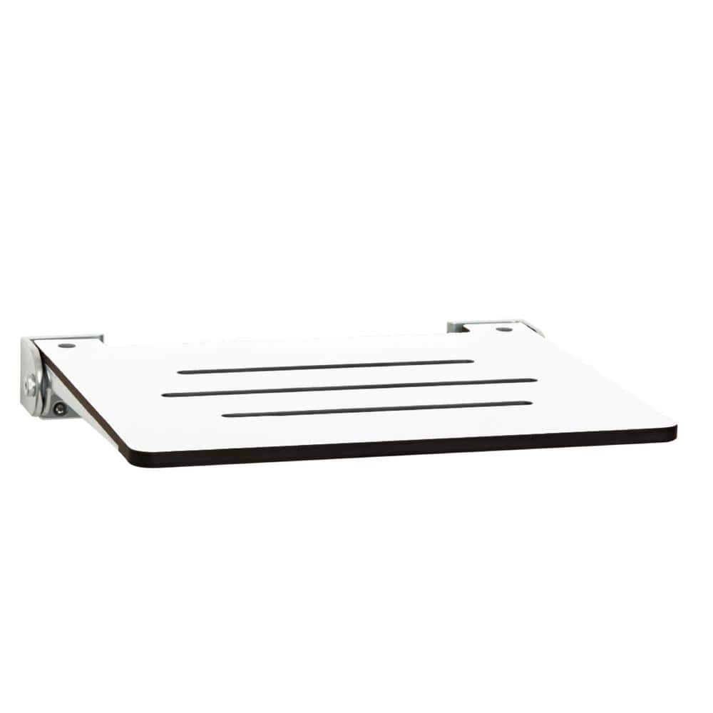 SEACHROME SlimLine Folding Wall Mount Shower Bench Seat in White Seat ...
