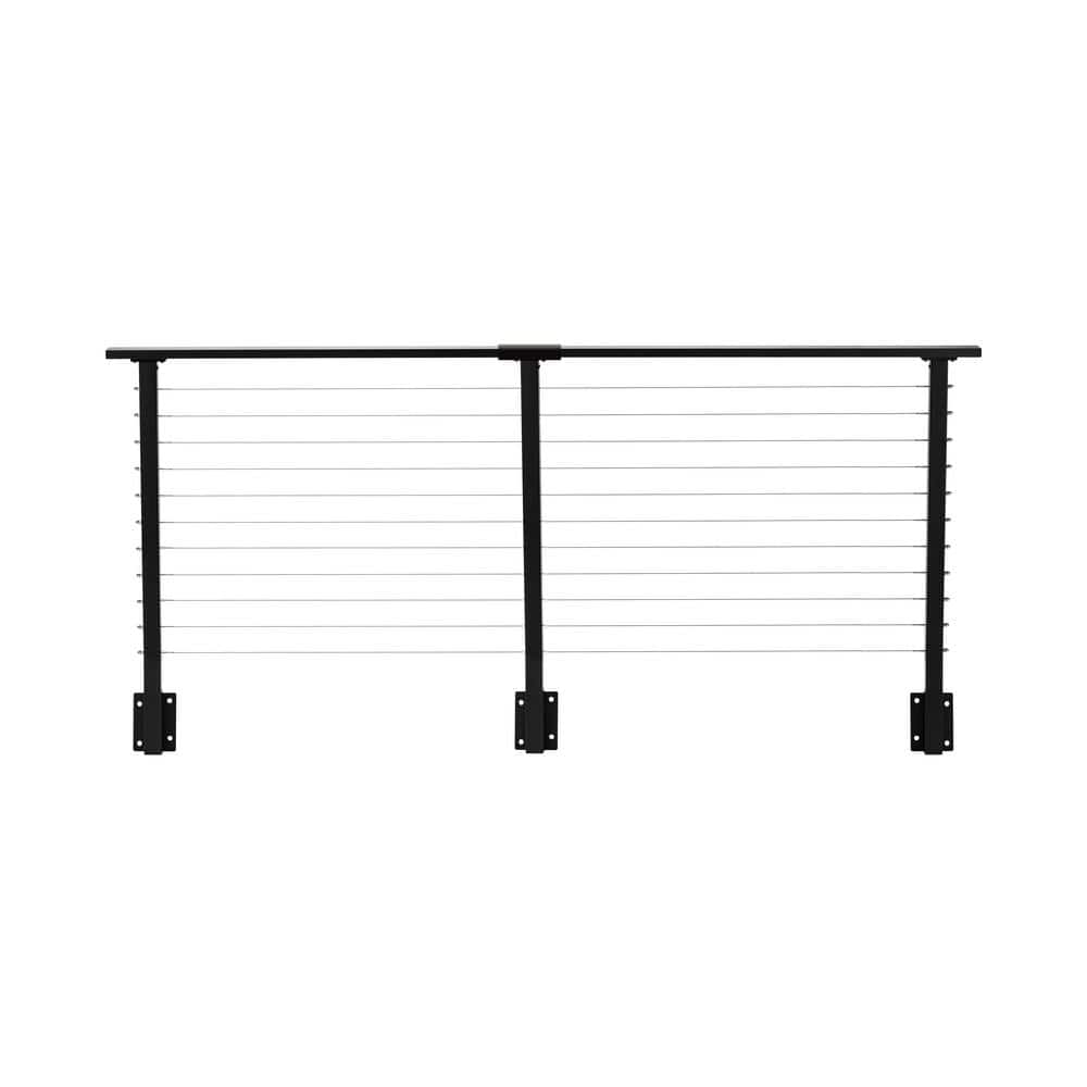 CityPost 12 ft. Black Deck Cable Railing 36 in. Face Mount CP-12-B-D-F ...