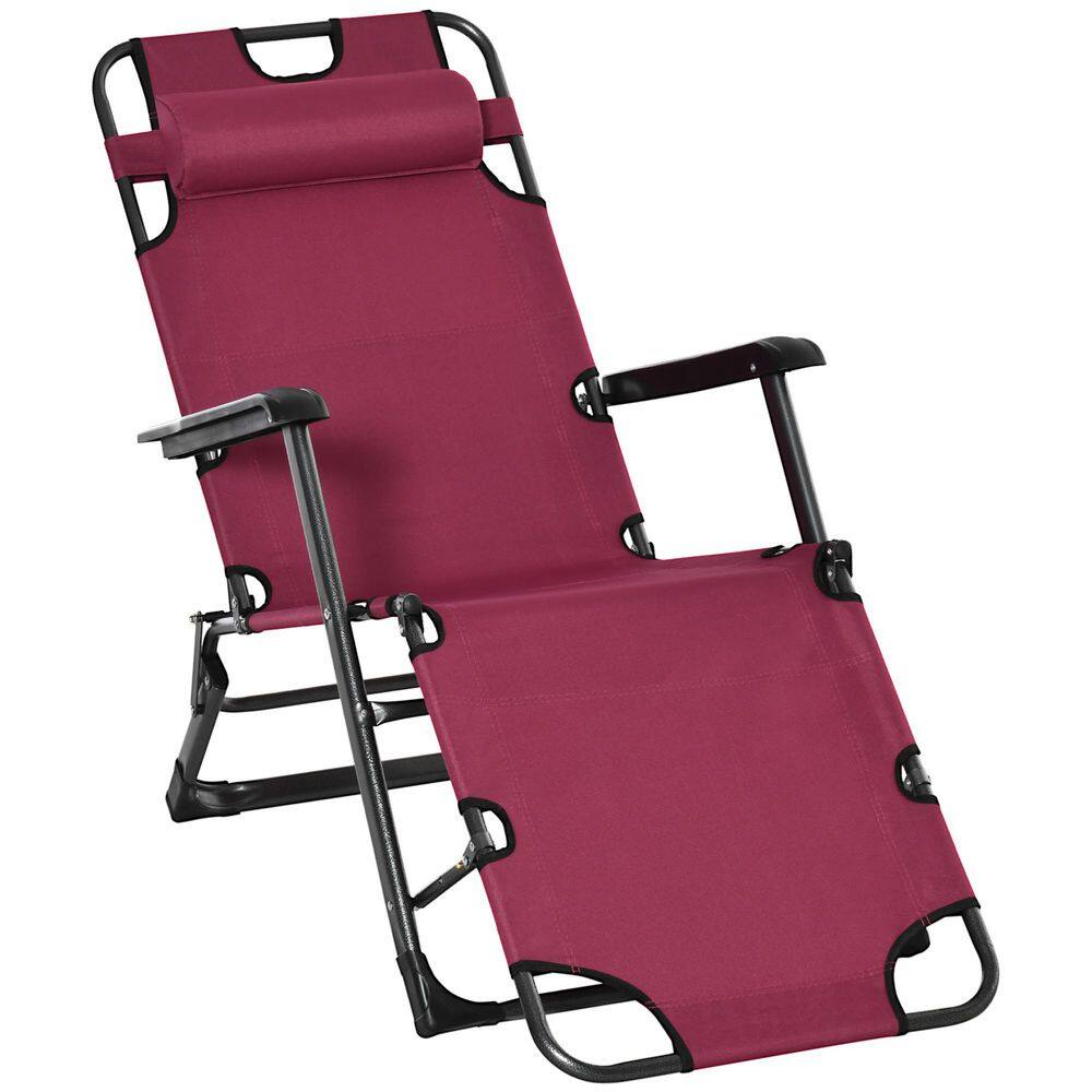 Tenleaf Metal Adjustable Folding Outdoor Chaise Lounge Chair 2-in-1 ...