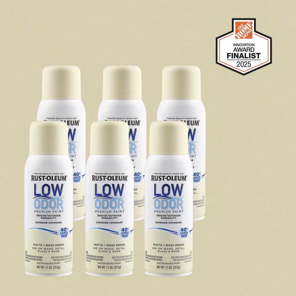 Rust-Oleum Low Odor 11 oz. Matte Moss Green Low Odor Water-Based Spray ...